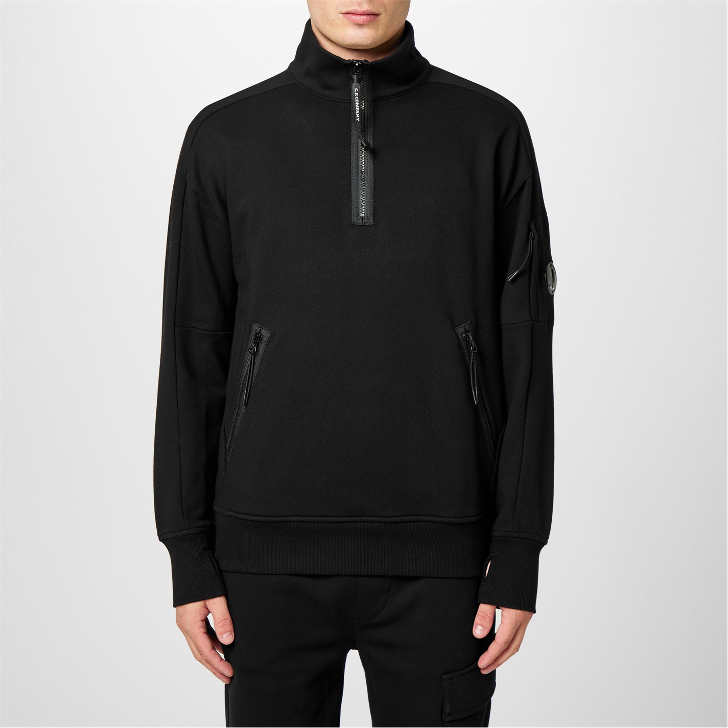 CP COMPANY Lens Arm Quarter Zip Sweatshirt | USC
