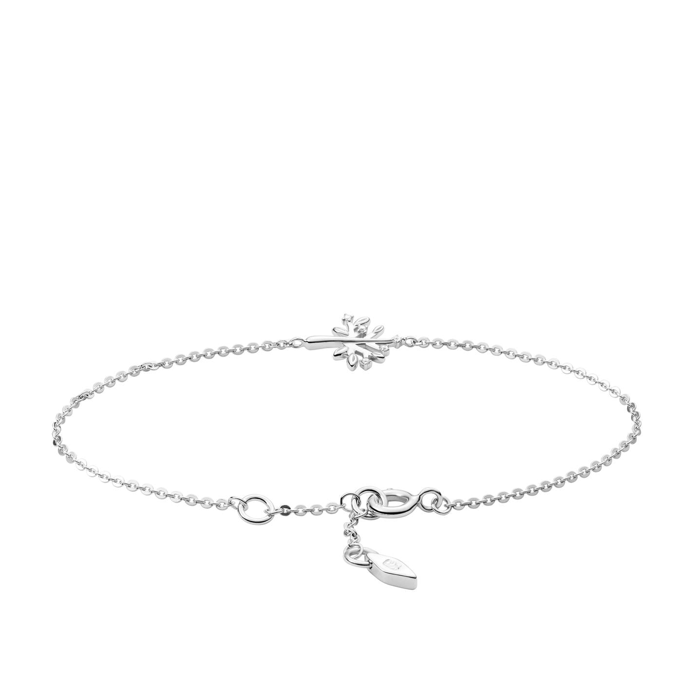 Fossil Fossil Elliott Tree Of Life Sterling Silver Chain Bracelet ...